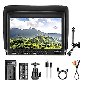 Neewer F100 7 Inch Camera Field Monitor HD Video Assist Slim IPS 1280x800 HDMI Input 1080p with 2600mAh Li-ion Battery/USB Charger，11” Magic Arm for DSLR Cameras, Stabilizer, Film Video Making Rig