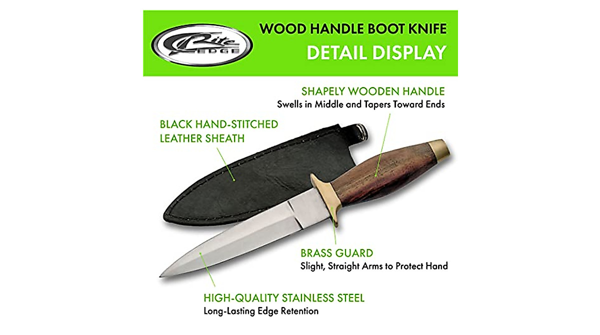 SZCO Wood Handle Boot Knife - Durable & Stylish