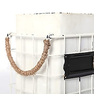 NIKKY HOME Farmhouse 3 Compartment Flatware Cutlery Caddy Countertop Silverware Holder for Spoons, Knives, Forks - White