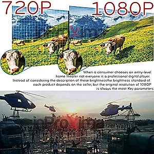 LJJSMG Mini Portable Projector,Video DLP Pocket Projector for Home and Outdoor Entertainment,Support 1080P HDMI Input Built-in Rechargeable Battery Stereo Speakers