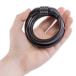 Master Lock Bike Lock Cable with Combination Black, 8143D