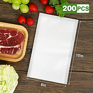 Moretoes 200pcs Vacuum Sealer Bags, Pint 6" x 10", BPA Free, Pre-cut Commercial Grade Vac Seal Meal Bags for Food Saver Storage, Meal Prep or Sous Vide