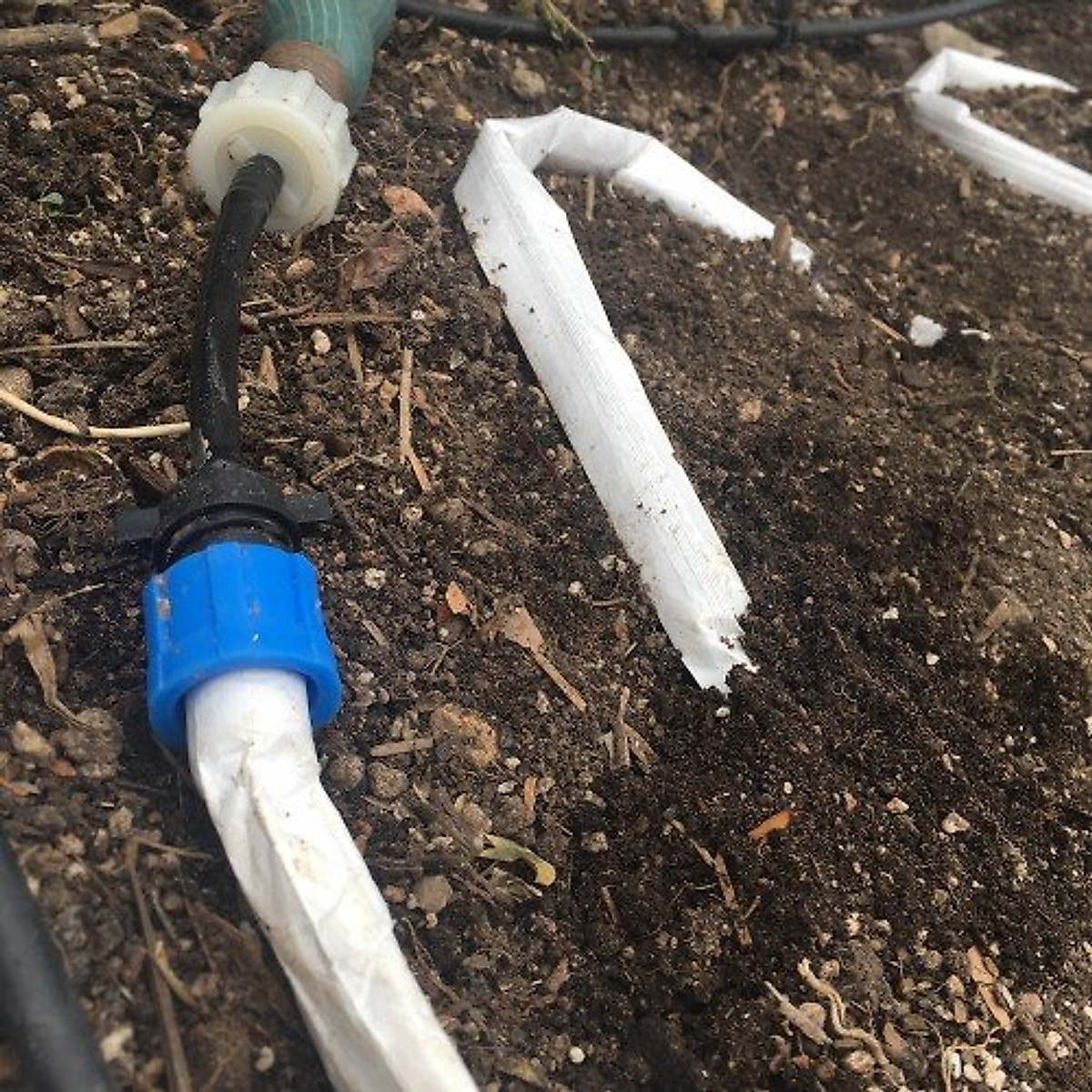 Blumat EasySoak 50’ Automatic Watering Slow Soaker Hose System for Gardens, Greenhouses, and Farms – Flow Restrictor, Adapters, and Fittings Included