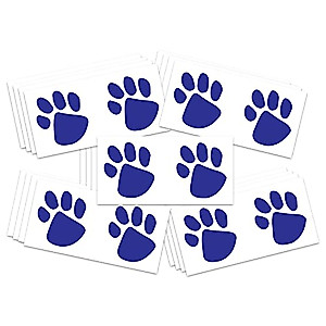 FashionTats Blue Paw Prints Temporary Tattoos (20-Pack) | Skin Safe | MADE IN THE USA | Removable