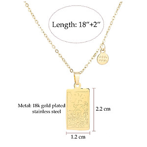 TGOLM 14k Gold Plated Aquarius Necklace Star Tarot Card Constellation Jewelry Birthday Gift for Women