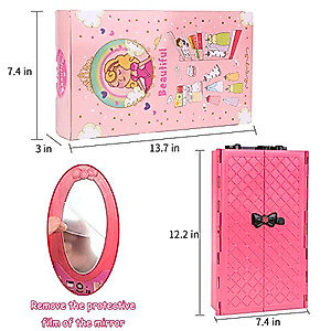 98 Pack Doll Clothes and Accessories with Closet Wardrobe DIY Playset for 11.5 Inch Doll Including Wedding Dress Fashion Dress Casual wear Swimsuit Shoes Hangers Necklace Bags (11.5inch)