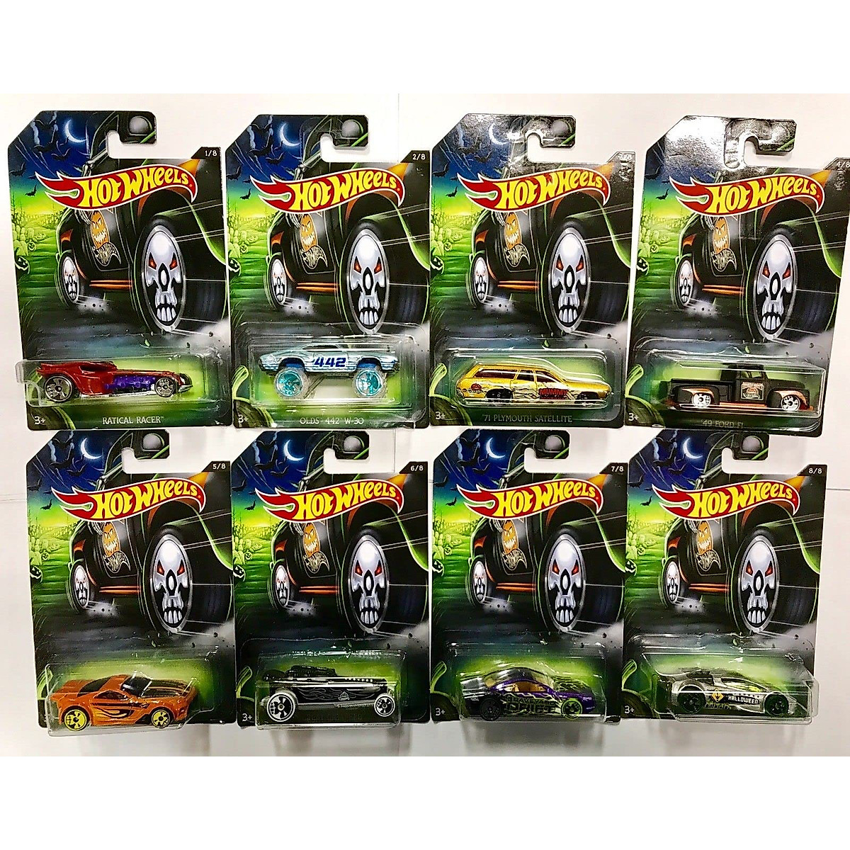 Hot Wheels 2017 Halloween Complete Set of 8 Limited Edition Diecast Vehicles