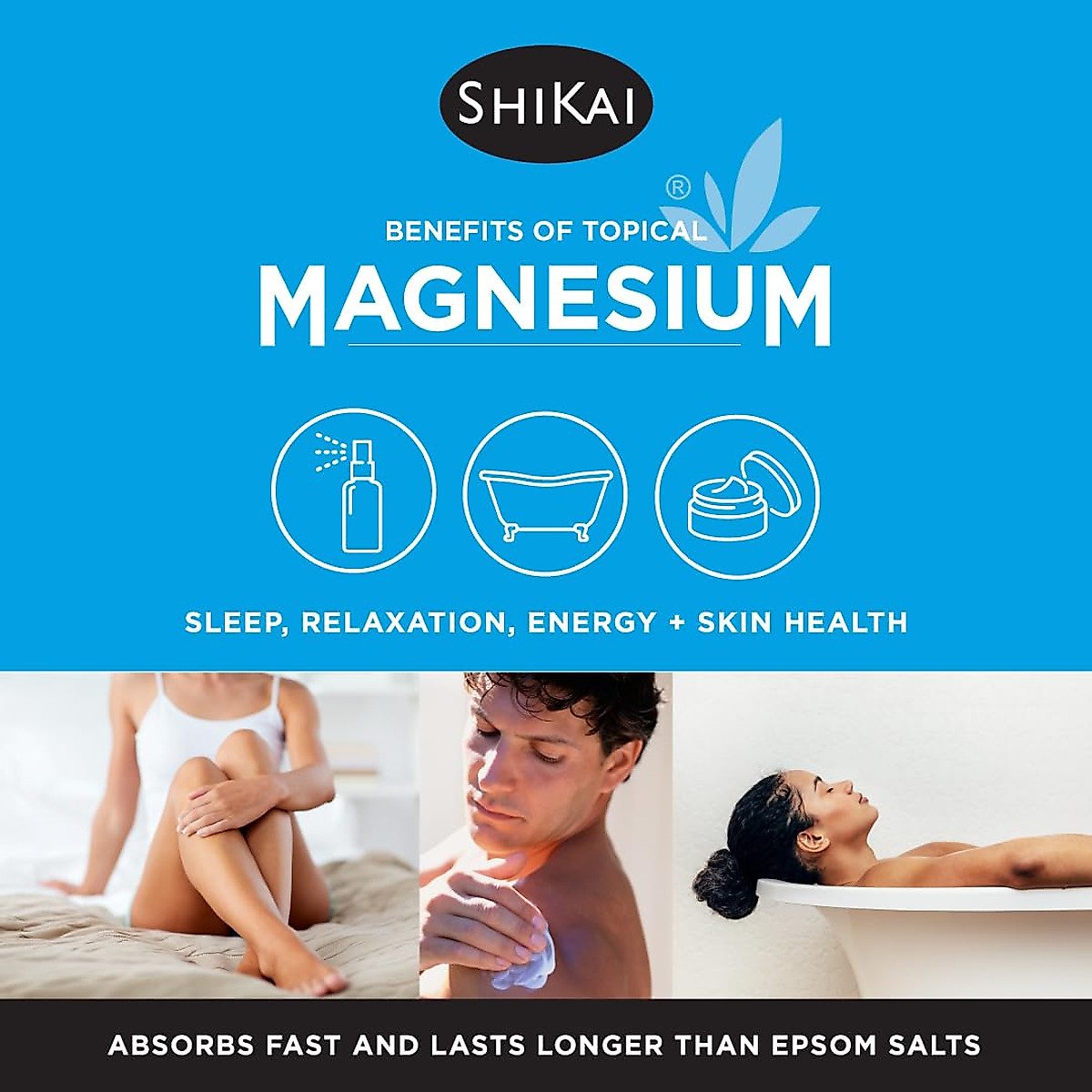 ShiKai Magnesium Body Ease Spray (3.75 fl oz) | Topical Spray to Ease Muscles & Joints | Provides Benefits of Magnesium | Refresh & Relax Muscles & Joints | Fragrance Free