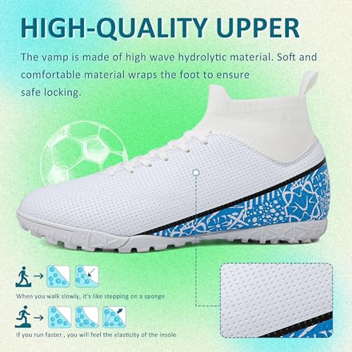 Indoor Soccer Shoes Mens Soccer Cleats Women Turf Soccer Shoes Men Tacos De Futbol Para Hombre Football Cleats For Big Boy Zapatos De Futbol Para Hombres Futbol Futsal Shoes High Top Football Boots TF