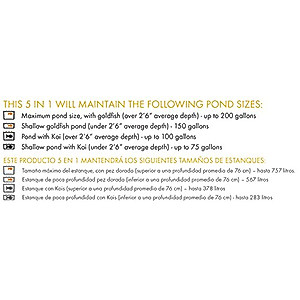 Pennington Aquagarden , Inpond 5 in 1, Pond & Water Pump, Filter, UV Clarifier, LED Spotlight and Fountain , All in One solution for a Clean, Clear and Beautiful pond , For Ponds up to 200 Gallons