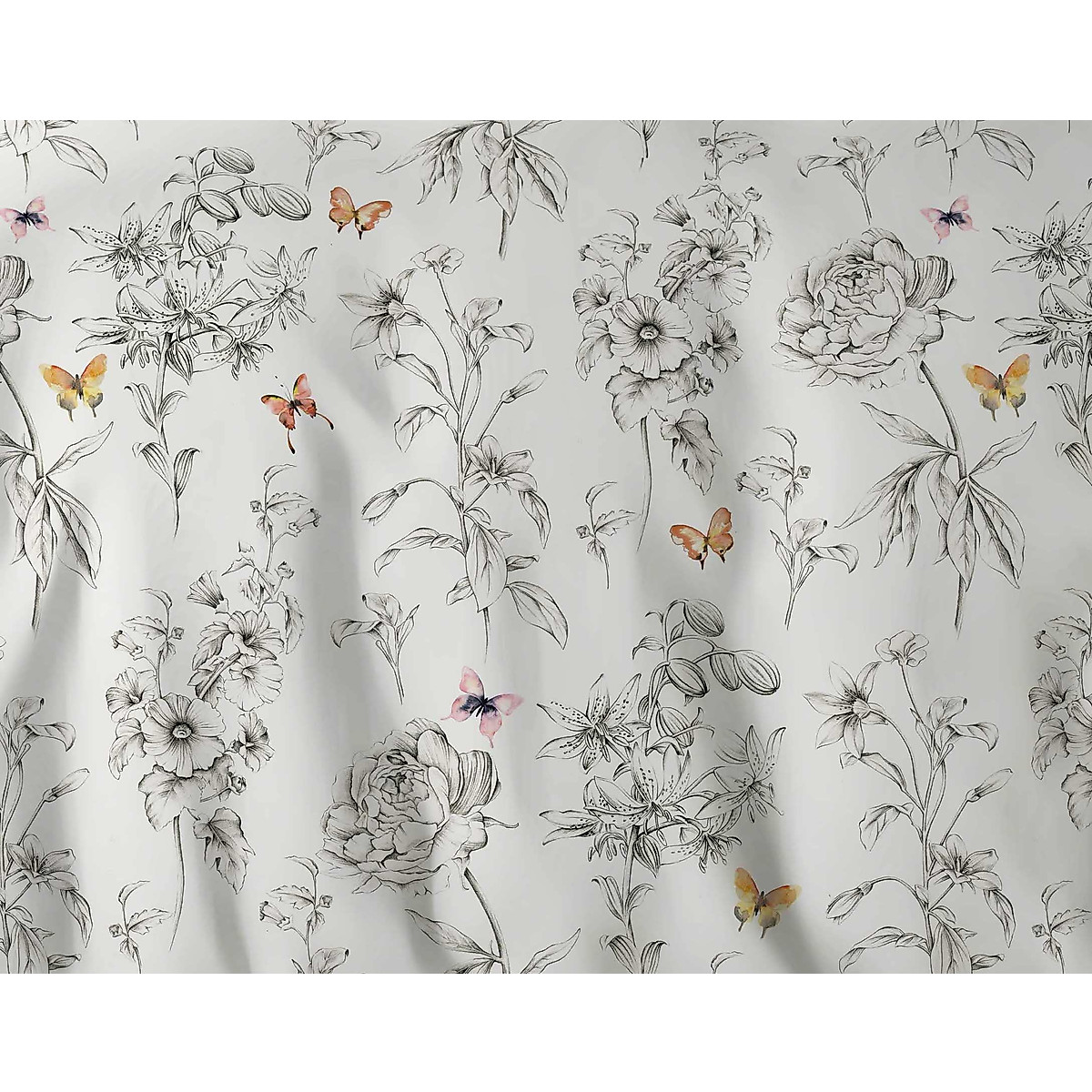 Pointehaven Soft Cotton Sateen Digital Print Reversible All Season Gentle Sheen Duvet Set - Button Closure