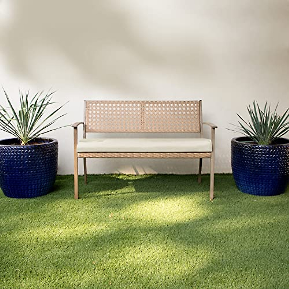 Sorra Home Outdoor/Indoor Bench Cushion, 45 x 17 x 2 in, Canvas Cloud