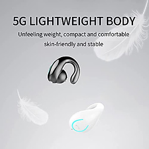 Open Ear Headphones Wireless Earbuds Bluetooth Sport Headset Single Mini Earpiece Tiny Ear Buds Discreet Microphone Waterproof Lightweight Long Battery Life for Running Workout Android iOS Pink