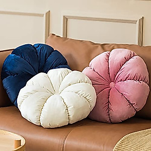 AOkaeii Round Floor Pillows Seating for Adults & Teen, Velvet Flower Shaped Throw Pillows, Aesthetic Decorative Meditation Cushion Pillows for Couch Chair Bed Car （Pink）