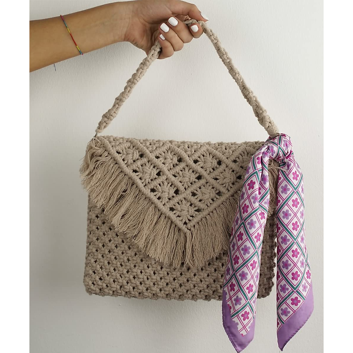 Wicker Purses for Women, Handmade Straw Bag, Rattan Purse (Khaki)