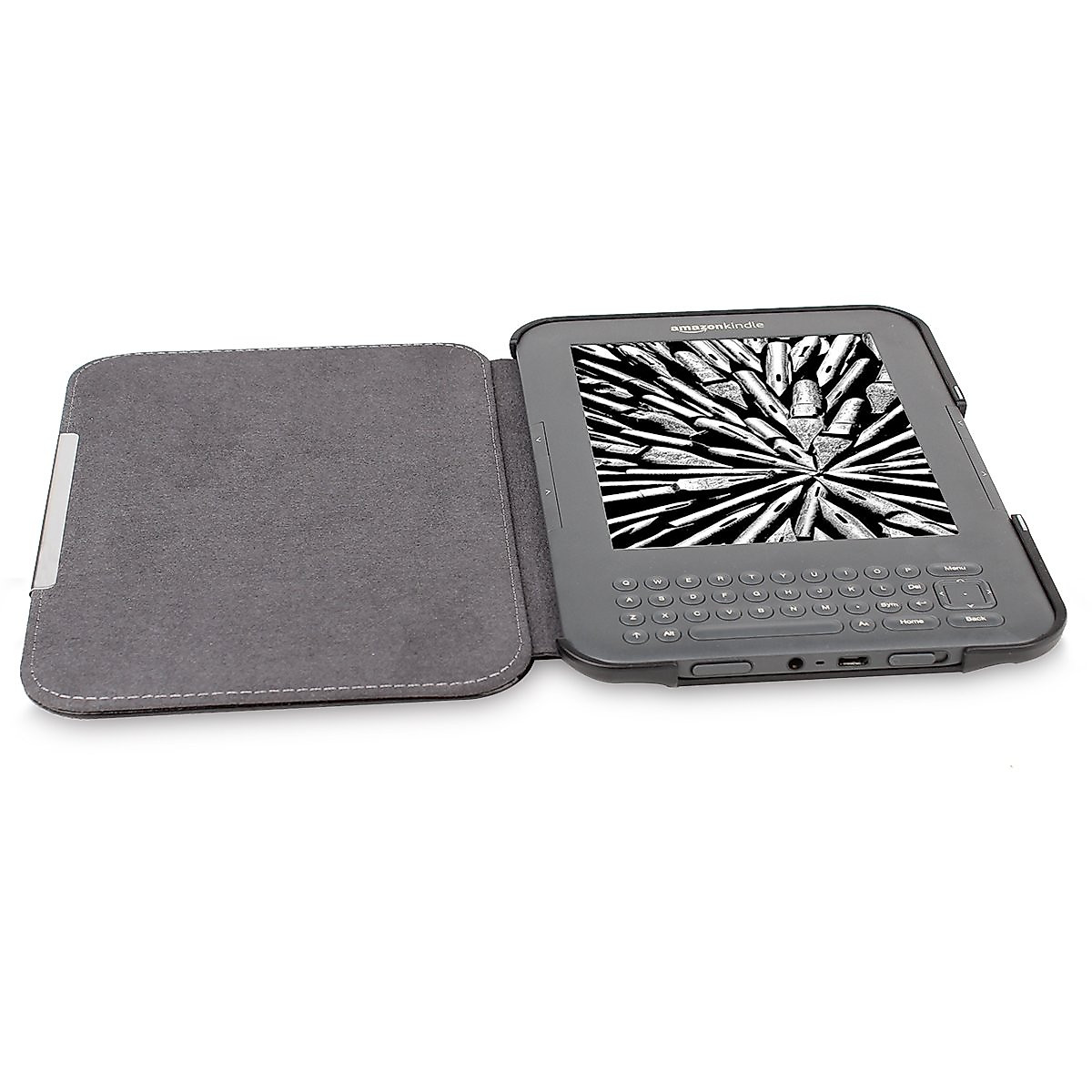 WALNEW Case Cover for Amazon Kindle Keyboard (Kindle 3/ D00901) - Ultra Lightweight PU Leather Smartshell Cover for Amazon Kindle Keyboard(3rd Generation) Tablet with 6" Display and Keyboard, Black