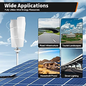 OUKANING 400W 12V Portable Vertical Helix Maglev Axis Wind Power Turbine Generator Kit with Charge Controller, 2 Blades, White