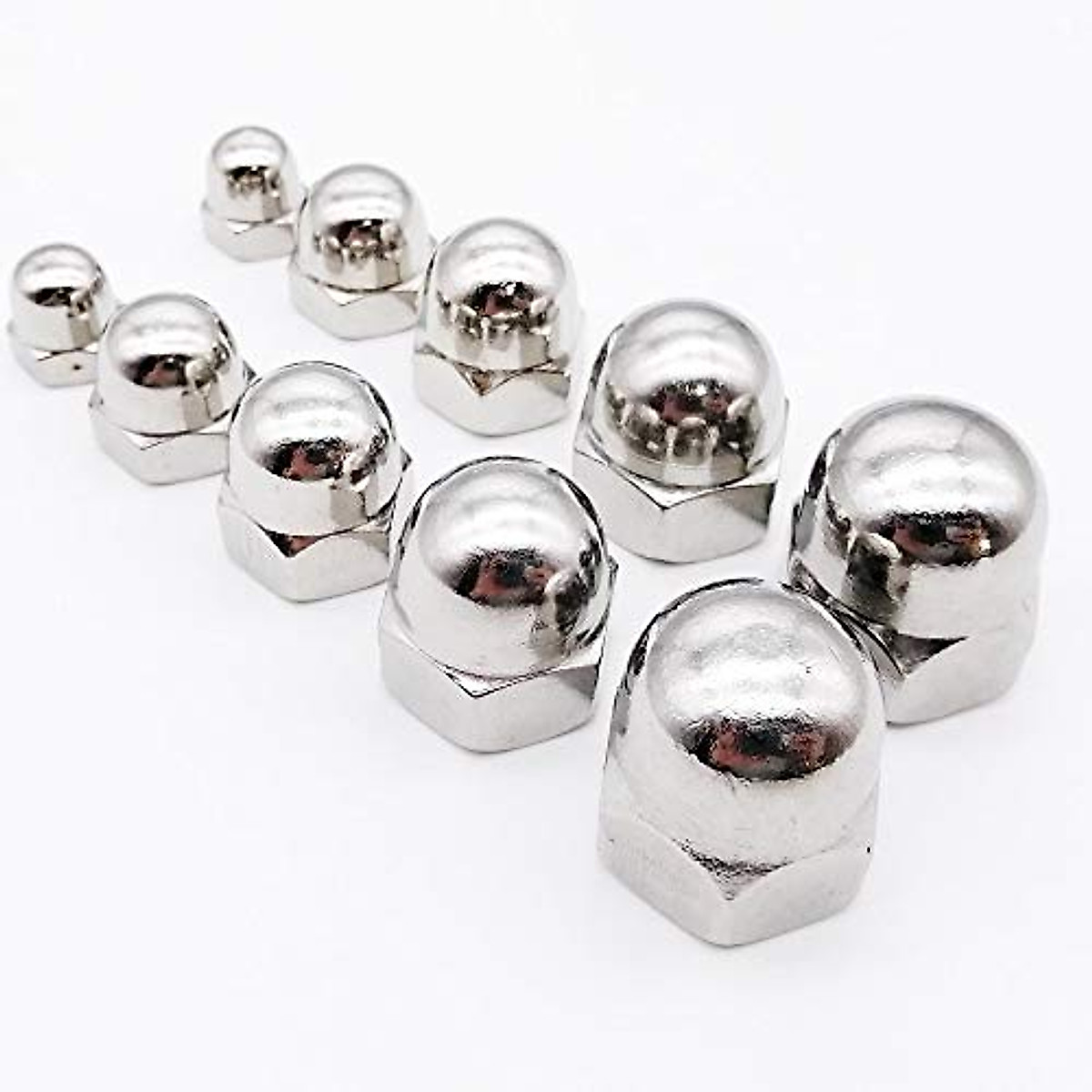 PiWine Dome Cap Nuts,Acorn Thread Hex Cap, 1/50pcs M3 M4 M5 M6 M8 M10 M12 M14 M16 304 A2-70 Stainless Steel Hex Hexagon Acorn Nut Cap Decorative Cover Semicircle Dome Nuts-M10 2pcs (Size : M14 1pc)