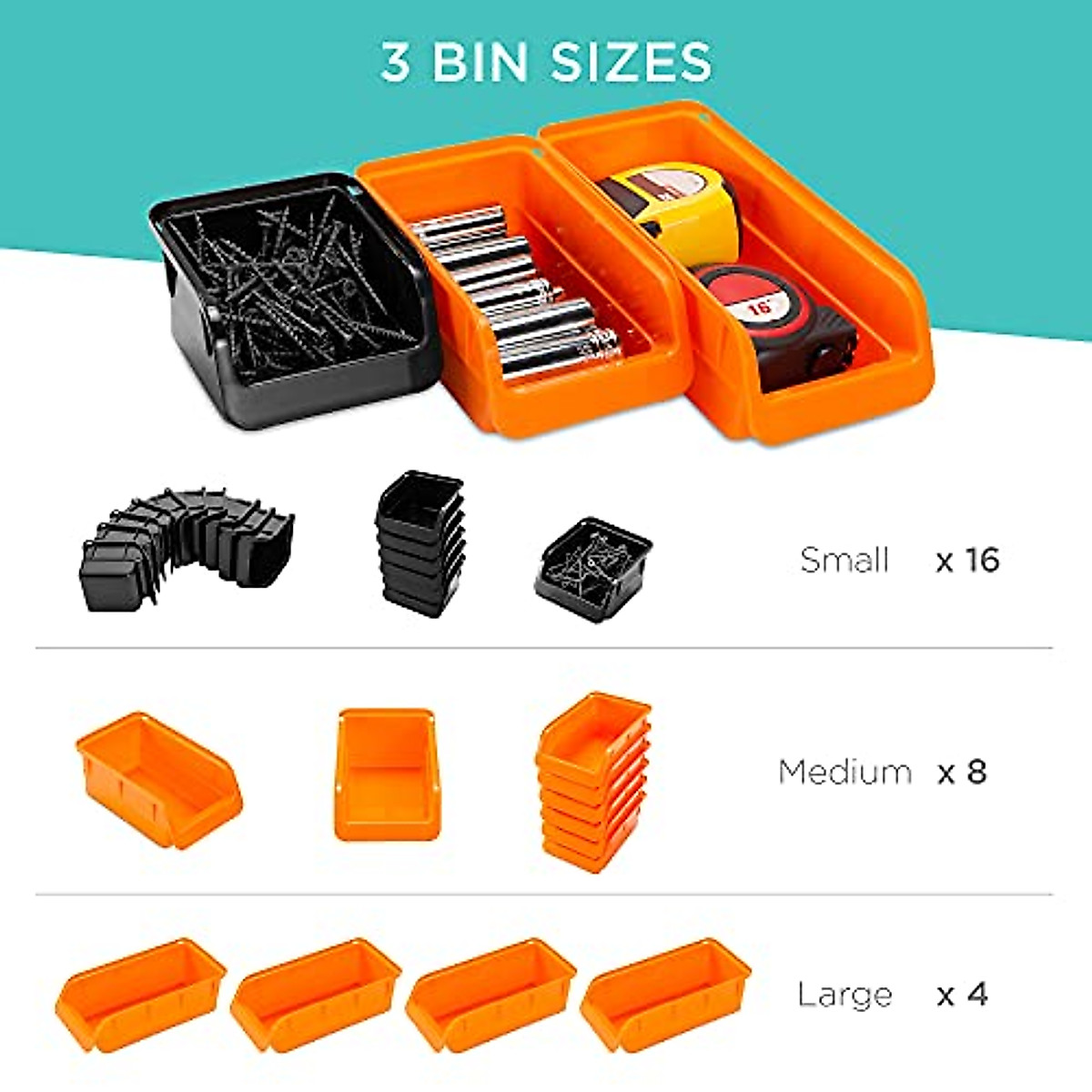 Best Choice Products 38x21.25in 44-Piece Wall Mounted Peg Board, Garage Storage Rack, Tool Organizer w/ 28 Storage Bins, 14 Accessories, 110lb Capacity