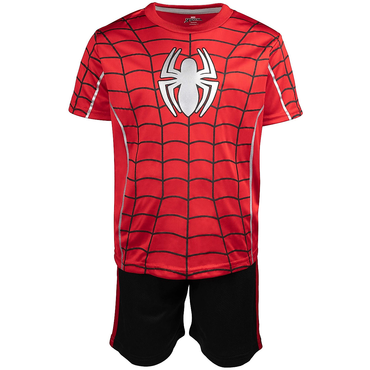 Marvel Spider-Man Toddler Boys Athletic Pullover T-Shirt Mesh Shorts Outfit Set 4T