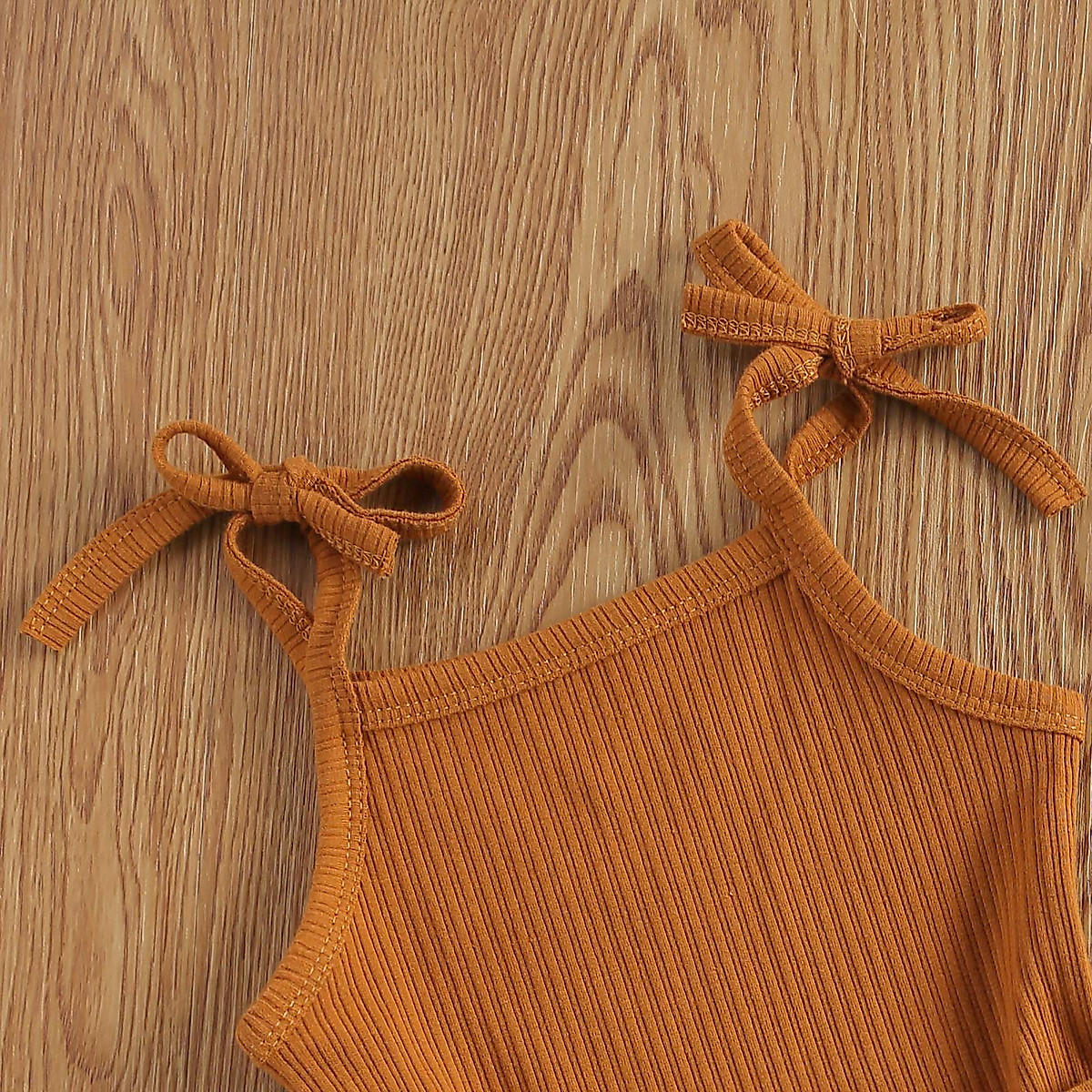 Kuriozud Newborn Infant Baby Girl 2 Piece Summer Outfits Tank Bodysuit Top + Ruffle Bloomer Shorts Set Clothes (Leopard Brown, 3-6 Months)