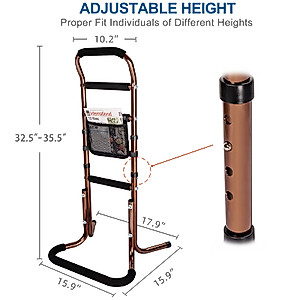 HEPO Chair Lift Assist Devices for Seniors with Multiple Handles, Height Adjustable Chair Stand Assist with Storage Pocket for Elderly Rise from Seated Position, Bed, Couch, Recliner Chair
