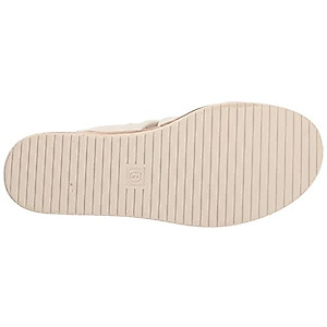 BZees Womens Roma Cork Wedge Beaded Sandal White Denim 10 W