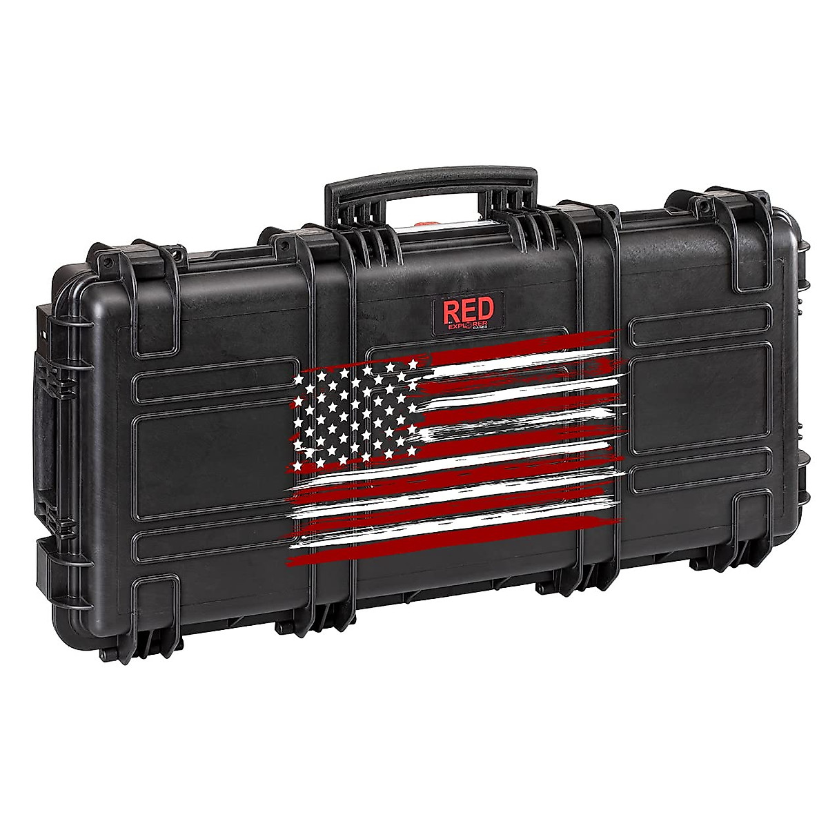 Explorer Cases RED7814.BCV.USA 31" RED Waterproof Gun Rifle Case with Double Layer Convoluted Foam - Limited USA Flag Edition