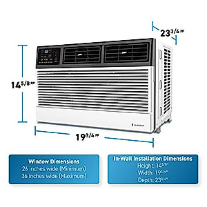 Friedrich CCW08B10B Chill Premier Smart Air Conditioner Window Unit, WiFi Mobile Control, White, Cooling Capacity (8000 BTU)