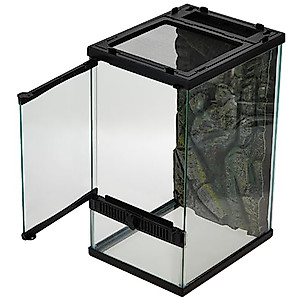 Zilla Front Opening Terrarium - 8" x 10" x 15",Black