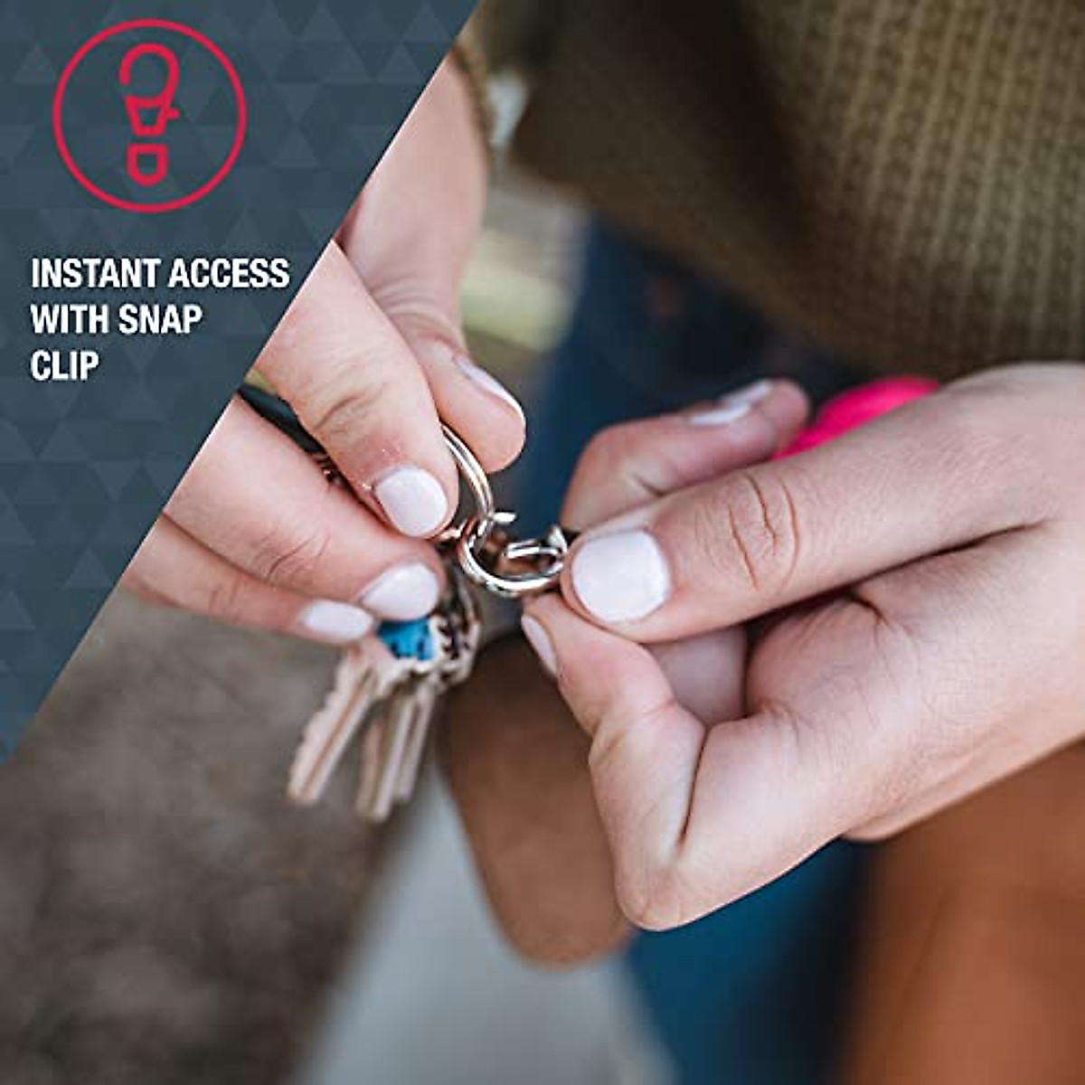 SABRE RED Pepper Gel with Snap Clip, 25 Bursts (5x Other Brands), 12-Foot (4-Meter) Range, Flip Top Safety, Gel is Safer, Maximum Strength OC Spray, Durable Hard Case, Ergonomic Finger Grip, Pink