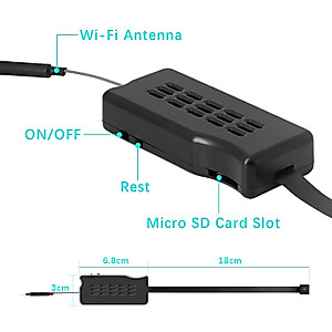 SpyShop WiFi Camera Module Wireless Hidden Camera WiFi Mini Cam HD 1080P DIY Tiny Cams Small Nanny Cameras Home Security Live Streaming Through Android/iOS App Motion Detection Alerts