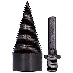 42mm Log Splitter Drill Bit, High‑Speed Wood Splitting Drill, Chopping Tool Steel for Electric Hammer Impact Drill(Hex Shank)