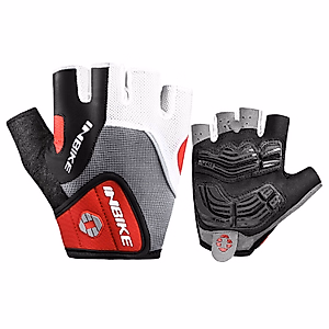 INBIKE 5mm Gel Pad Half Finger Bike Bicycle Cycling Gloves Red X-Large