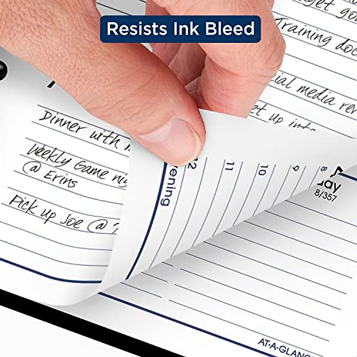 AT-A-GLANCE 2024 Weekly Planner, DayMinder, Hourly Appointment Book, 3-1/2 x 6", Pocket Size, Tabbed Telephone/Address Pages, Texture Cover, Black (G2500024)