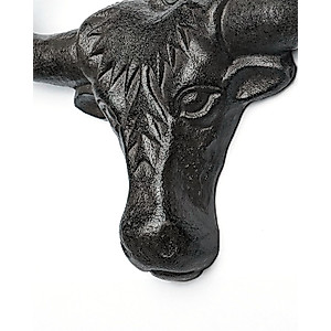 HYDERMUS Cowboy Hat Rack for Wall 2 Pack Modern Cast Iron Cowboy Hat Holder Cowgirl Hat Hanger Western Wall Decor Longhorn Hooks Wall Hooks for Hat Storage and Organization Rust Men's Christmas Gift