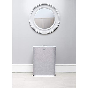 Joseph Joseph Tota 90-liter Laundry Hamper Separation Basket with lid, 2 Removable Washing Bags with Handles - Grey