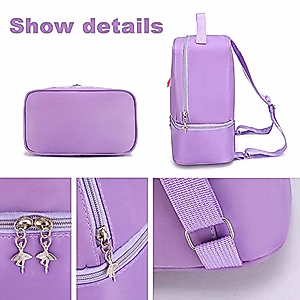 Dance Bags,Ballet Dance Backpack for Girls Ballerina Purple Bag for Dance Toddler Dance Bag Gymnastics Latin Dance Yoga Tap Dance Jazz Storage Bag