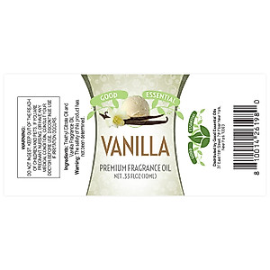 Good Essential - Professional Vanilla Fragrance Oil 10 ml for Candles, Soaps, Lotions, Perfume 0.33 fl oz - Home Fragrance Oil Vanilla - Vanilla Diffuser Oil - Vanilla Fragrance Oil for Body Lotion