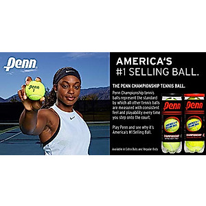 Penn Championship Tennis Balls - Regular Duty Felt Pressurized Tennis Balls - 24 Cans, 72 Balls, Yellow