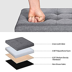 SUPER DEAL Folding Storage Ottoman Bench, 43 Inches Footrest with Padded Seat Large Toy Box Storage Chest for Bedroom Living Room Entryway, 660 lbs Capacity 15" x 43" x 15" Dark Gray