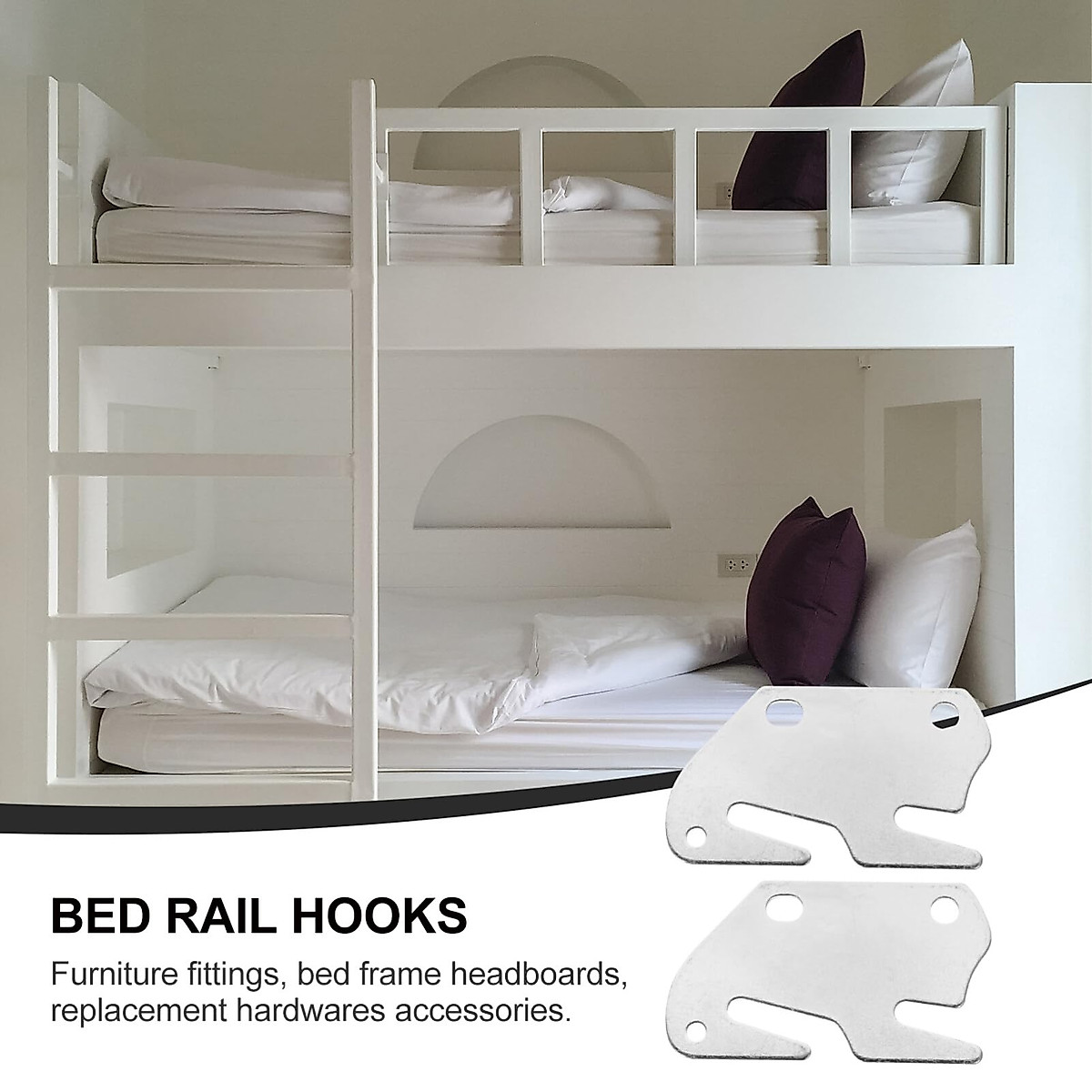 Homoyoyo 2pcs Furniture Connector Bedside Rail Bracket Tool Stand Metal Stand Headboard Brackets for Metal Bed Frame Accessories for Frames Bed Rail Connector Iron Hanging Board Wooden Bed