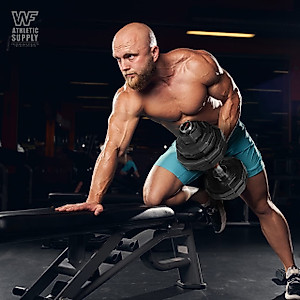 WF Athletic Supply 12-Sided Rubber Coated Grip Plate, 2-Inch Olympic Weight Plate for Weightlifting and Strength Training, Compatible with 2-Inch Olympic Barbells