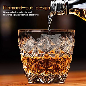 Yocuby Crystal Whisky Glass Set of 4 for Men, 10 OZ Classic Rocks Glasses In Gift Box for Fatherday, Anniversary, Old Fashioned Glasses for Father Husband, Rum Glass Tumblers for Cocktails Scotch