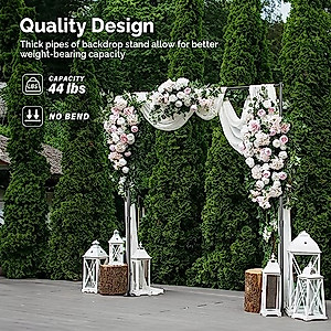 ShowMaven Backdrop Stand, 8x10 ft Adjustable Photo Backdrop Stand Kit, Heavy Duty Backdrop Stand with Steel Base for Photography, Photo Video Studio, Birthday Parties, Wedding (Black)