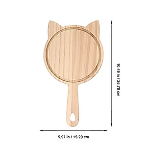 Wooden Cheese Board with Handle Cat Shaped Unfinished Chartuterie Board Chopping Board for DIY Painting 5 Inch (Color : As Shown2, Size : 26.7X15.2X1.5CM)