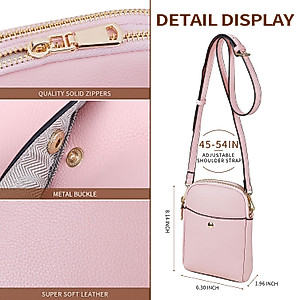 Crossbody Bag for Women Multi Pocket Shoulder Bag Leather Mobile Phone Bag Small Cross Body Purse with Adjustable Shoulder Strap Mobile Bag for Women