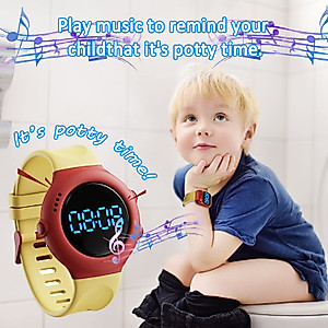 Potty Training Timer Watch for Boys and Girls,Kids Training Toilet Timer Watch,Waterproof,Rechargeable,Music Tones,Automatic Timers Plays Music,Alarm,Baby and Toddler Potty Train Toilet Time Aid
