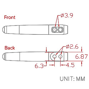 2PCS CIVIVI Flamed Titanium Pocket Clips, NO Screws Included, 50MM 55MM Clip with Recessed Screw Hole T002A