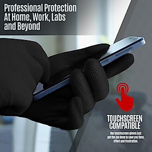 MED PRIDE Maxx Strength Nitrile Industrial 8 Mil Thick 100 Gloves/XX-Large - Diamond Texture Disposable Safety- Heavy-Duty, Tear-Resistant Mechanic Automotive Food Handling Gloves- Black